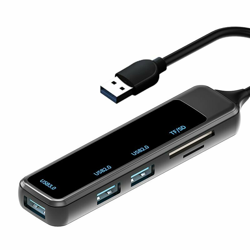 Многопортовый USB-хаб TYPE-C/USB3.0 с разъемом для карт SD/TF для компьютера и мобильного телефона, док-станция для чтения жестких дисков.