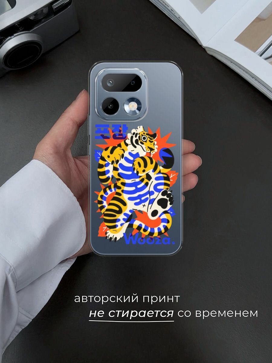 Чехол на Realme 16 Pro / Реалме 16 Про с принтом Wooza, прозрачный — фото 1