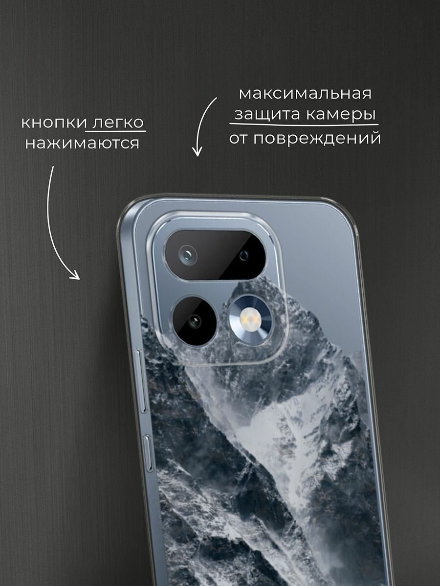 Чехол на Realme 16 Pro / Реалме 16 Про с принтом Горы арт 4, прозрачный — фото 1