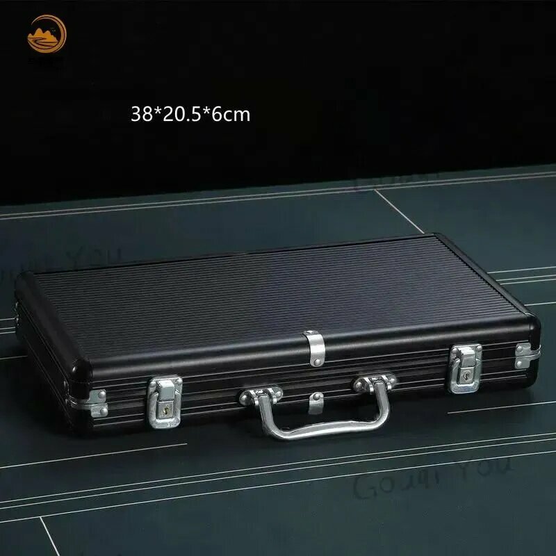 Портативный алюминиевый кейс для покерных фишек 38x20.5x6 см