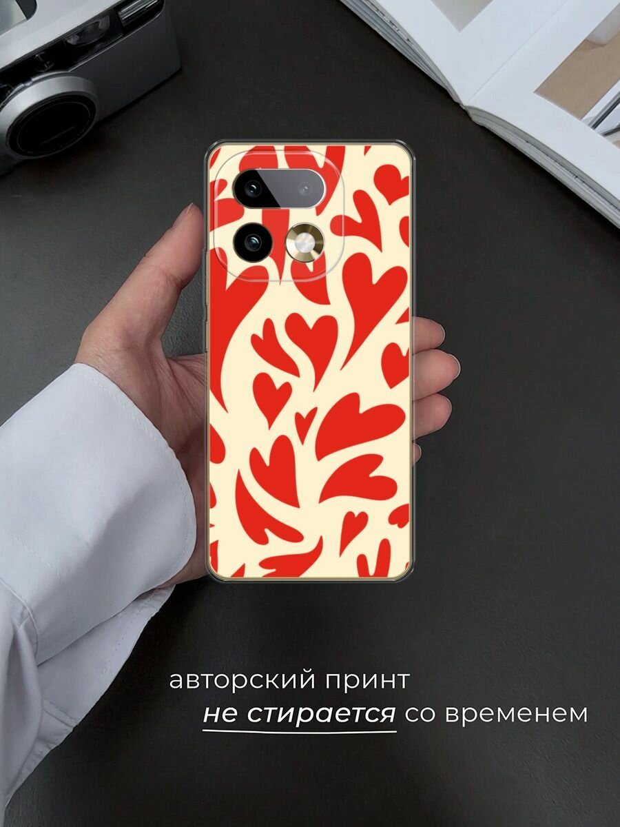 Чехол на Realme 16 Pro+ / Реалме 16 Про+ с принтом Crazy hearts 1 — фото 1