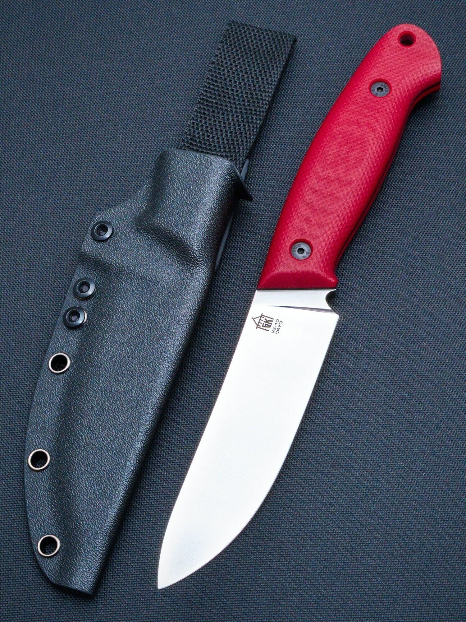 Нож туристический Охотник, VG-10 Cryo, Микарта Вишня, Град Горький (Gorky Knives)