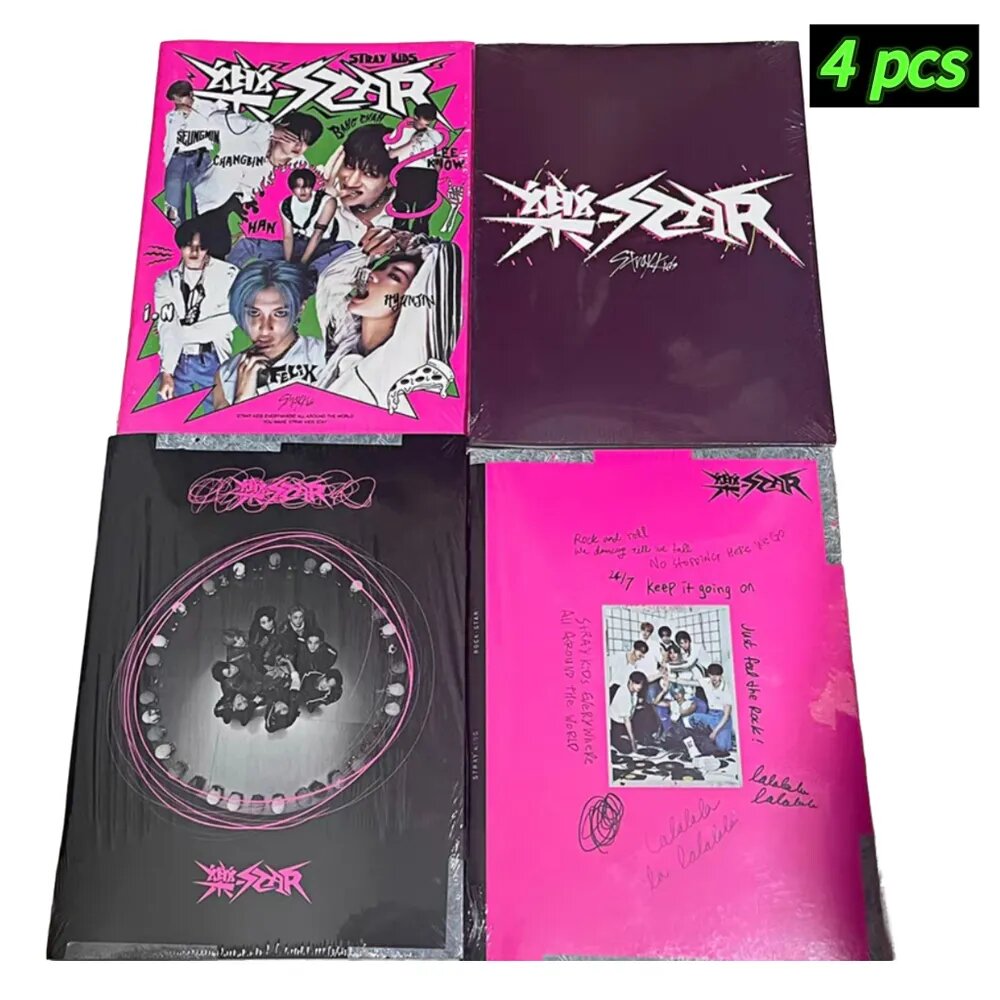 Альбом Stray Kids - ROCK-STAR Album (ROCK VER, ROLL VER.) 4pcs, фотоальбомы