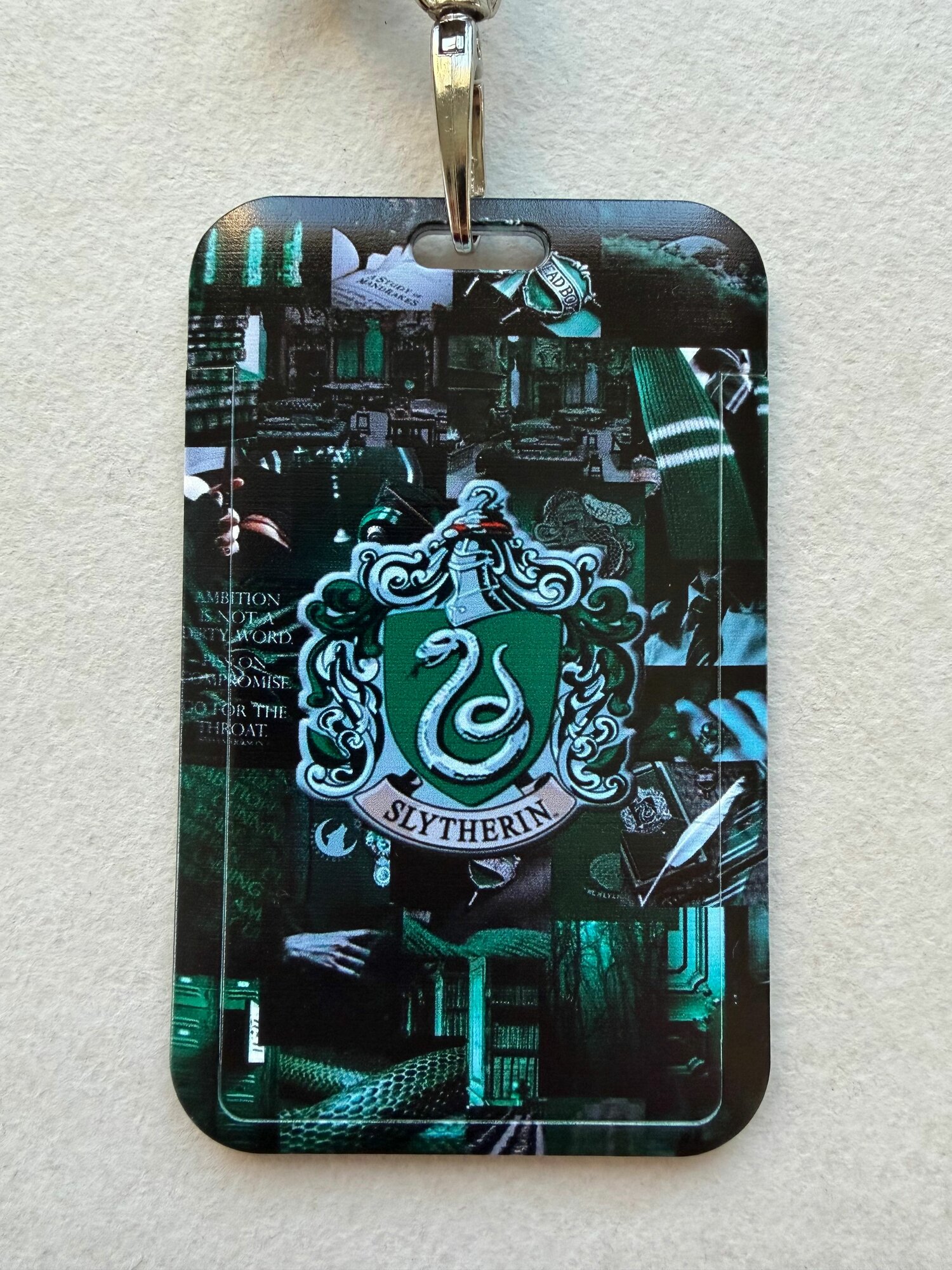 Чехол для пропуска с рулеткой; Бейдж для пропуска с рулеткой Слизерин