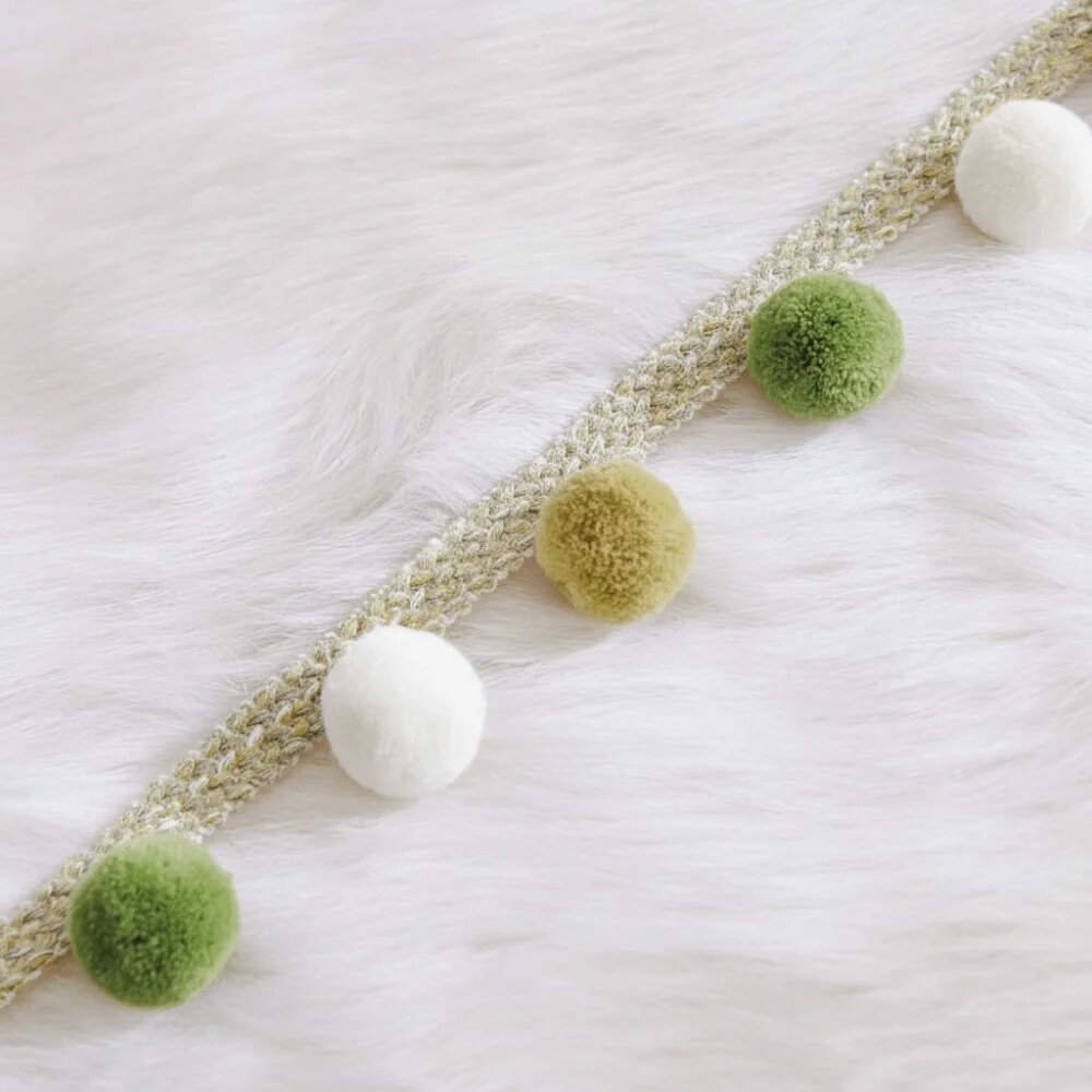 Лента декоративная с помпонами, 25 м, 5 см, Green Series