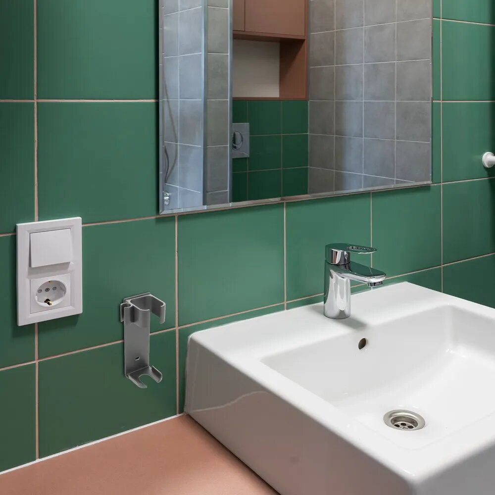 Алюминиевый настенный органайзер для волос, держатель для щёток и плоек для дома, серебристый