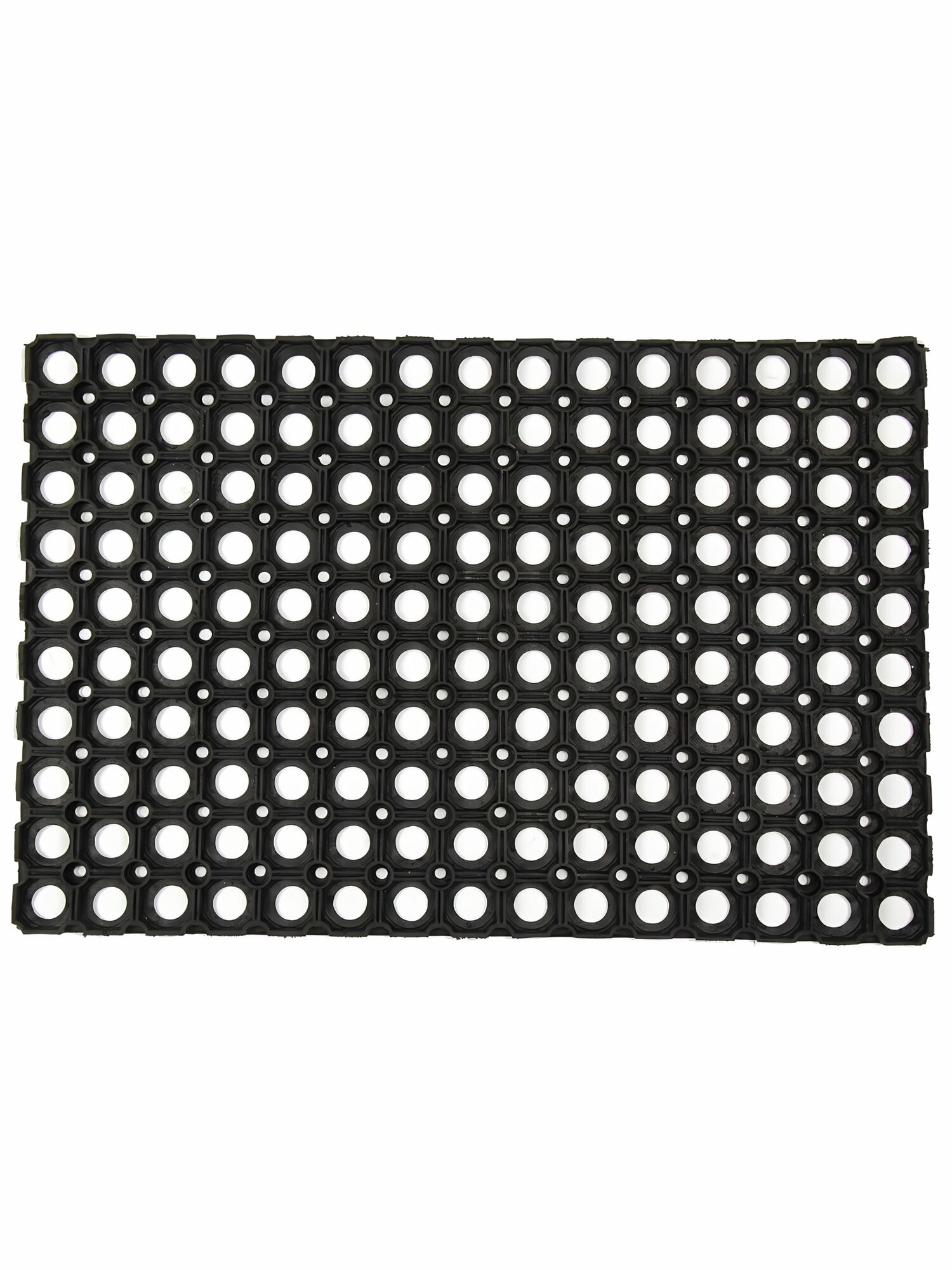 Коврик грязезащитный придверный 40х60 см, резиновый ячеистый ковер для улицы, черный прямоугольный мат HM-5002