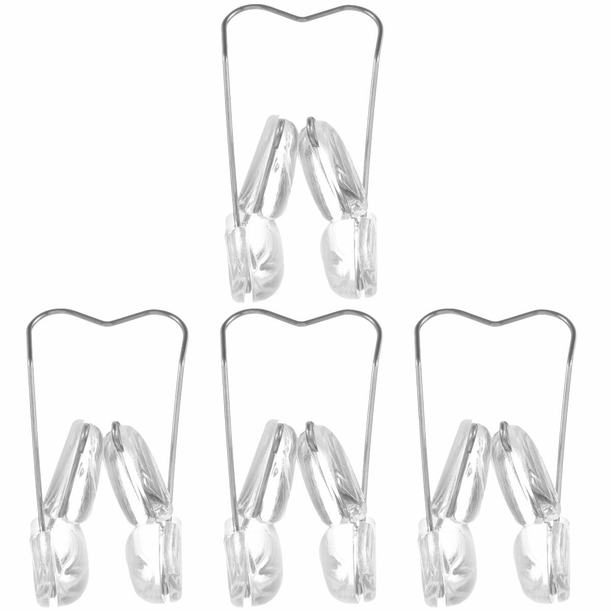 Эргономичный набор из 4 корректоров формы носа из силикона и стали, серебристый цвет, для женщин