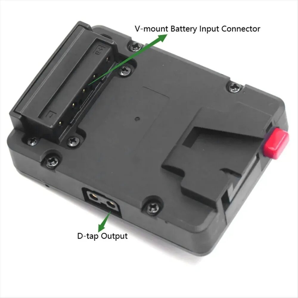 Мини-адаптер питания V-Lock V-Mount с зажимом типа крабовый захват и Т-образной ручкой D-Tap для аккумуляторов с креплением V-Lock