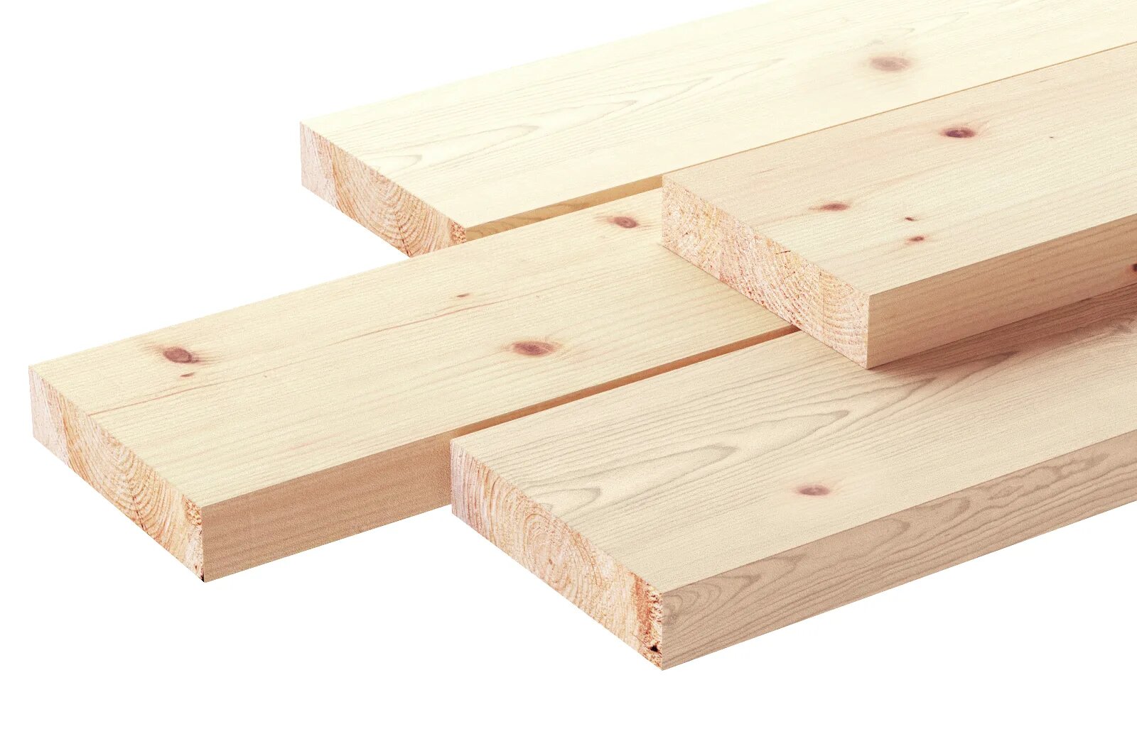 Доска сухая строганная Ель/Сосна 45x190x6000 мм, сорт АВ