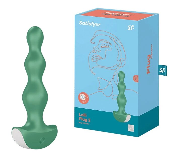 Анальный вибростимулятор «Satisfyer Lolli-Plug 2 Green» 12 режимов вибрации