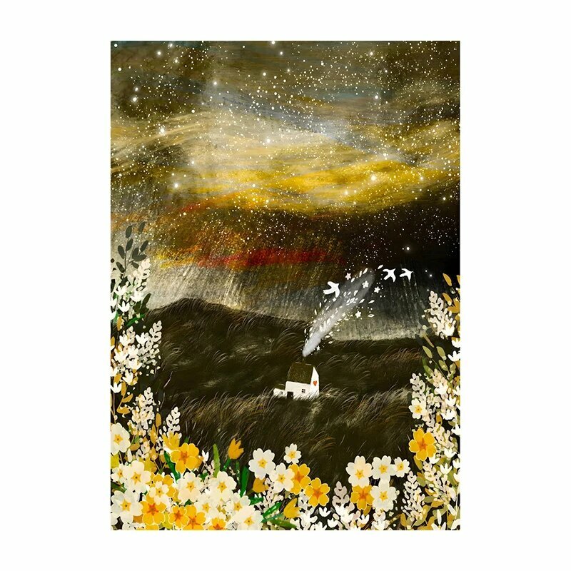 Холст "Зимний пейзаж с домом" 40x60см, CJ57169