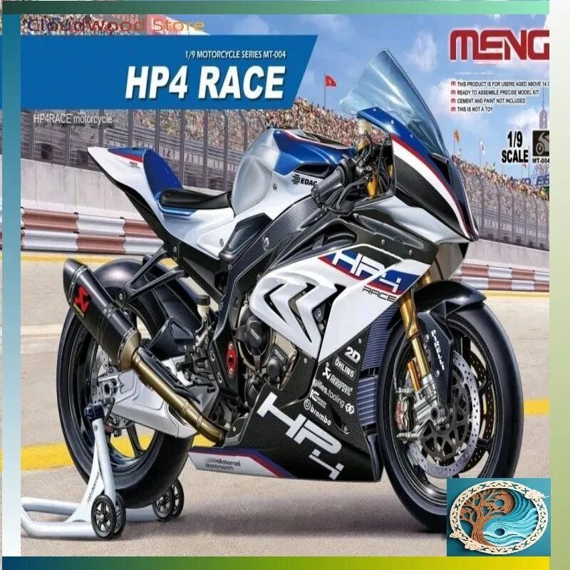 Meng mt-004 1/9 мотоцикл серии HP4 Race Модель мотоцикла для сборки, 300 деталей, ABS пластик