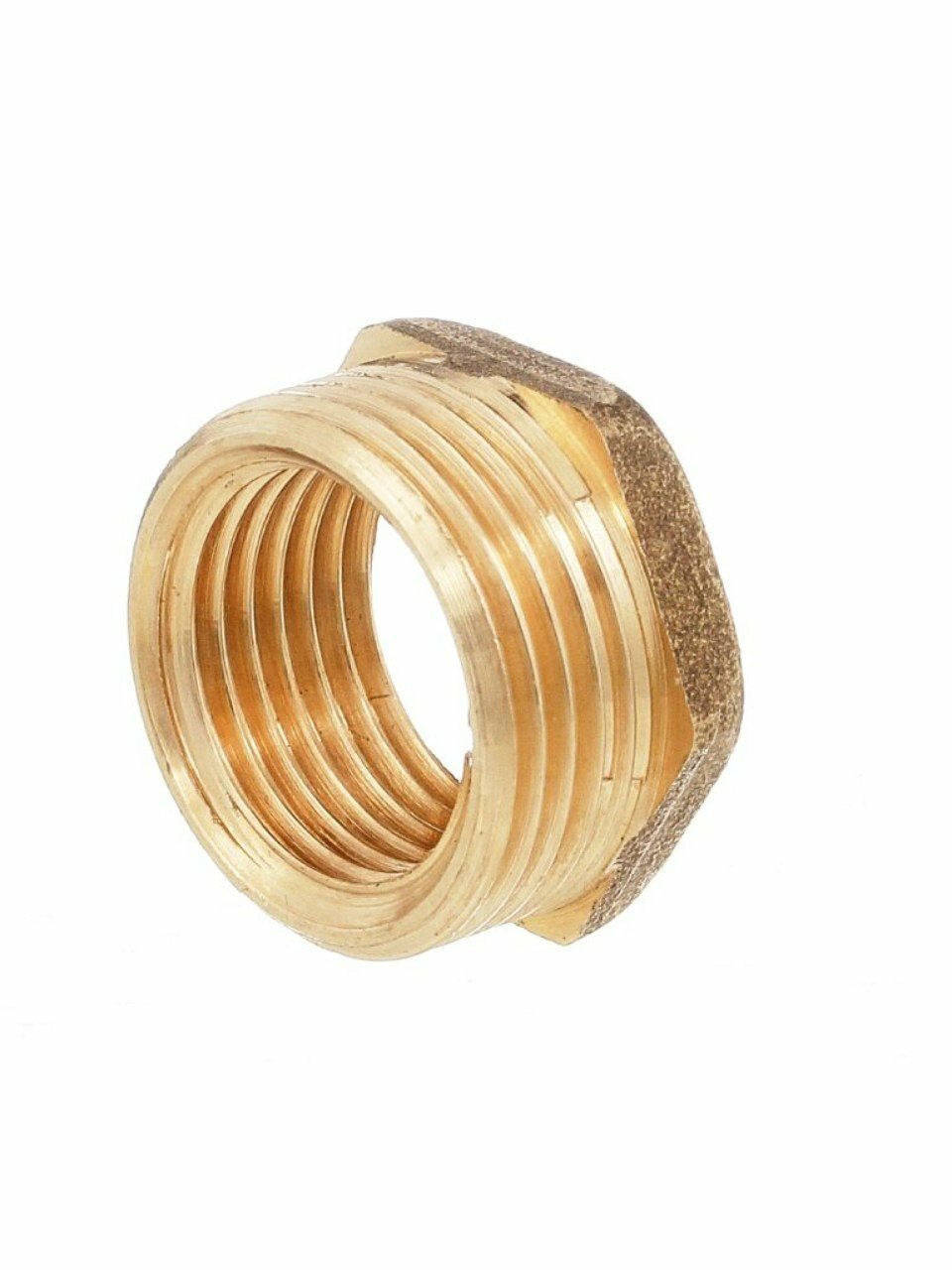 Футорка латунная резьбовая БАЗ 1/2'х1' для труб, переходник, Россия