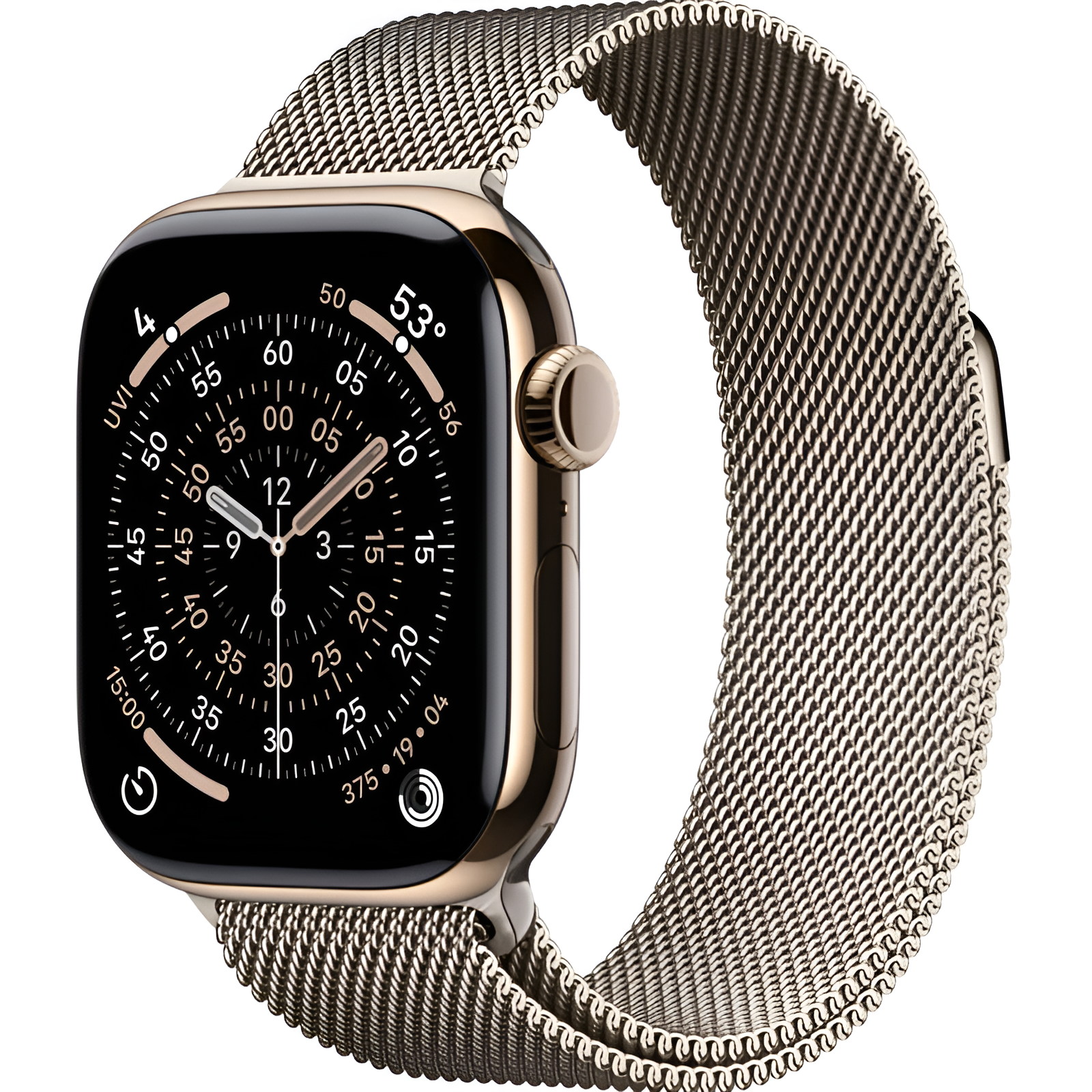 Часы Apple Watch Series 11 42mm Gold Titanium Case With Natural Milanese Loop (Золотой/Титан)