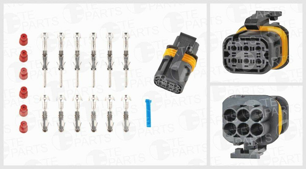 Разъем TE PARTS 7811643 6-ти контактный 2х3, комплектация: 12-pin, фиксатор, 6 уплотнений, Man