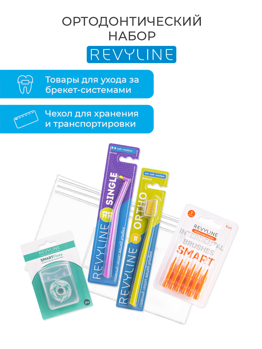 Ортодонтический набор Revyline, для брекетов, 5 предметов, с чехлом