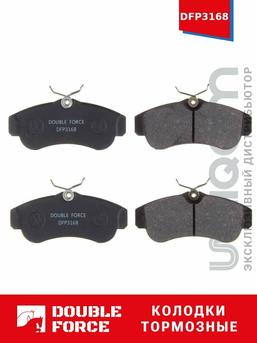 Колодки тормозные передние NISSAN ALMERA 2000 - 2006 / NISSAN Primera 1996 - 2002 Double Force DFP3168
