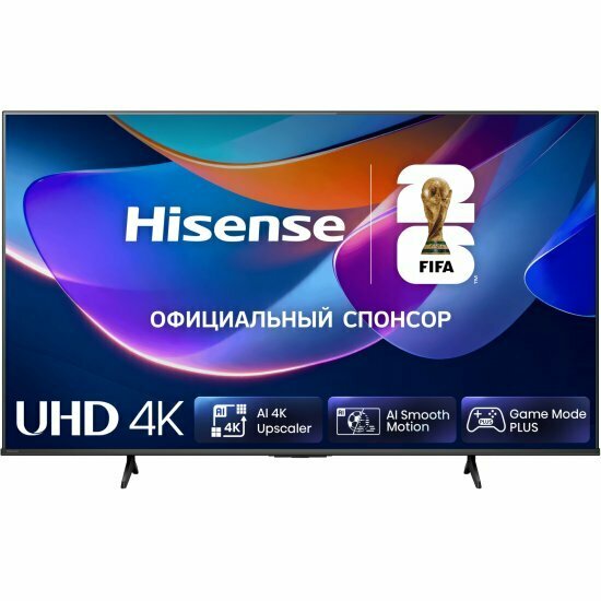Телевизор Hisense 50A6S, 4K Ultra HD, Smart TV HomeOS, MEMC, черный