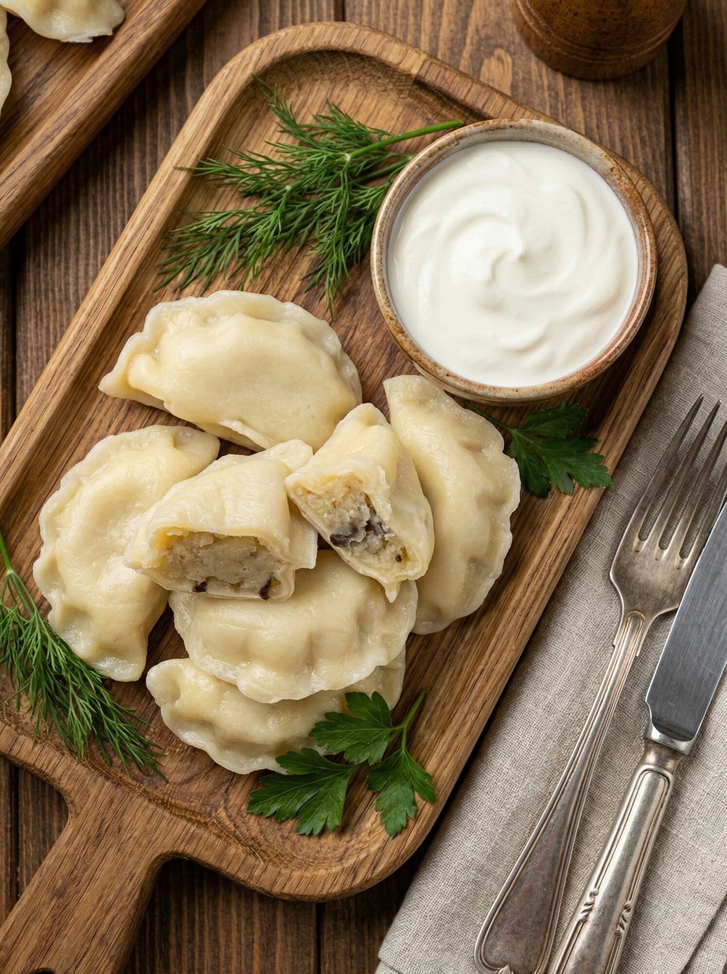 Вареники с картофелем и грибами 600 гр, Замороженные