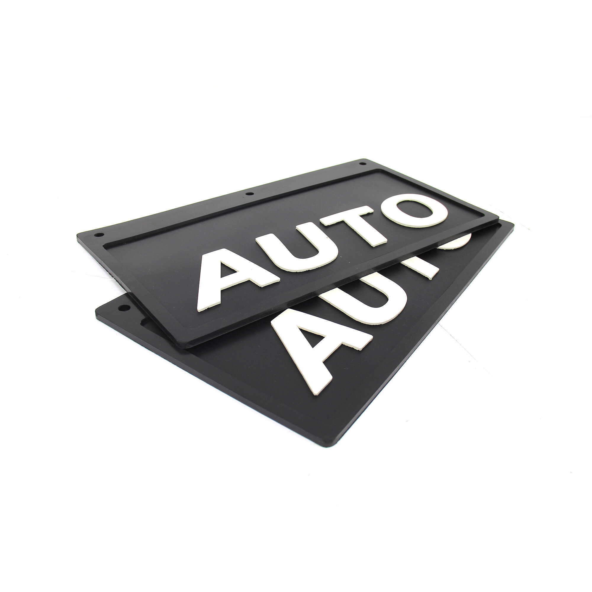 Брызговик колеса задний для а/м Газель 3302 (225*405мм) резина "AUTO" 3D объемный текст (белый) к-т 2 шт.