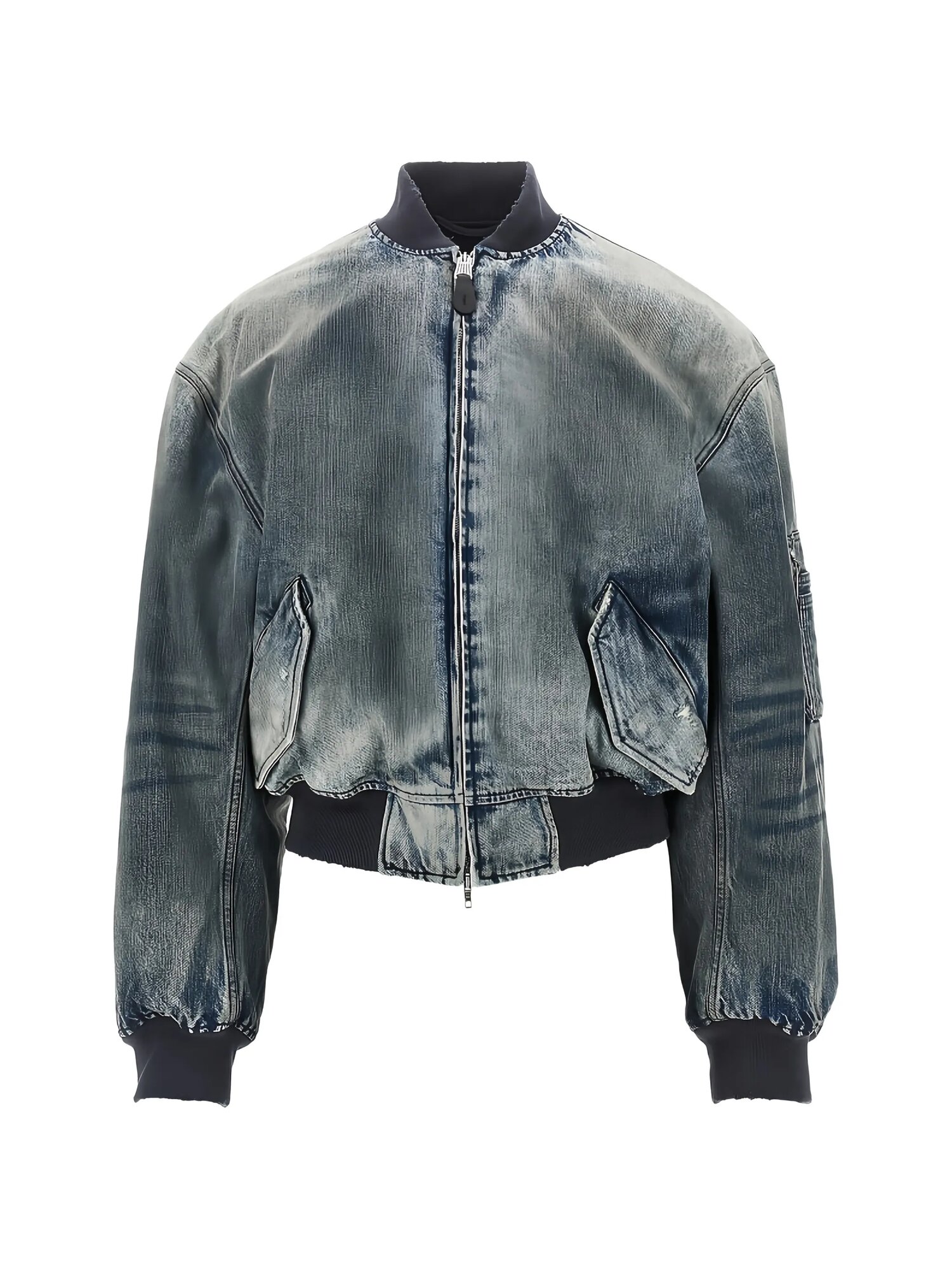 Куртка Faded-effect denim bomber jacket