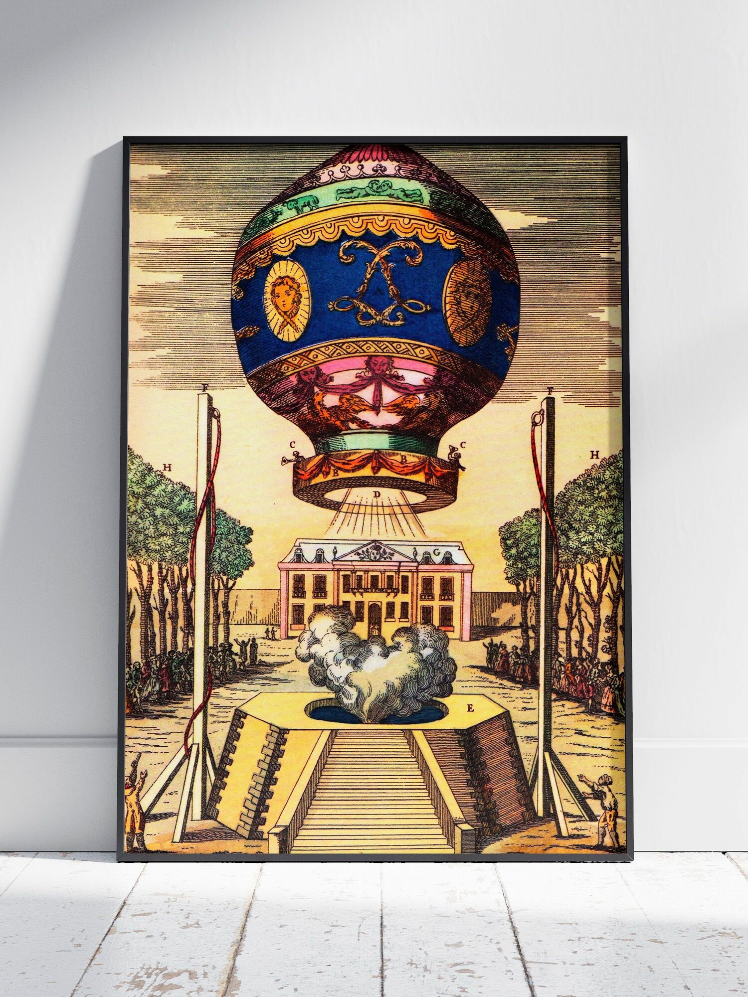 Плакат на стену для интерьера Техника и транспорт (Монгольфьер - Montgolfier) - Постер по транспорту формата A4 (21x30 см)