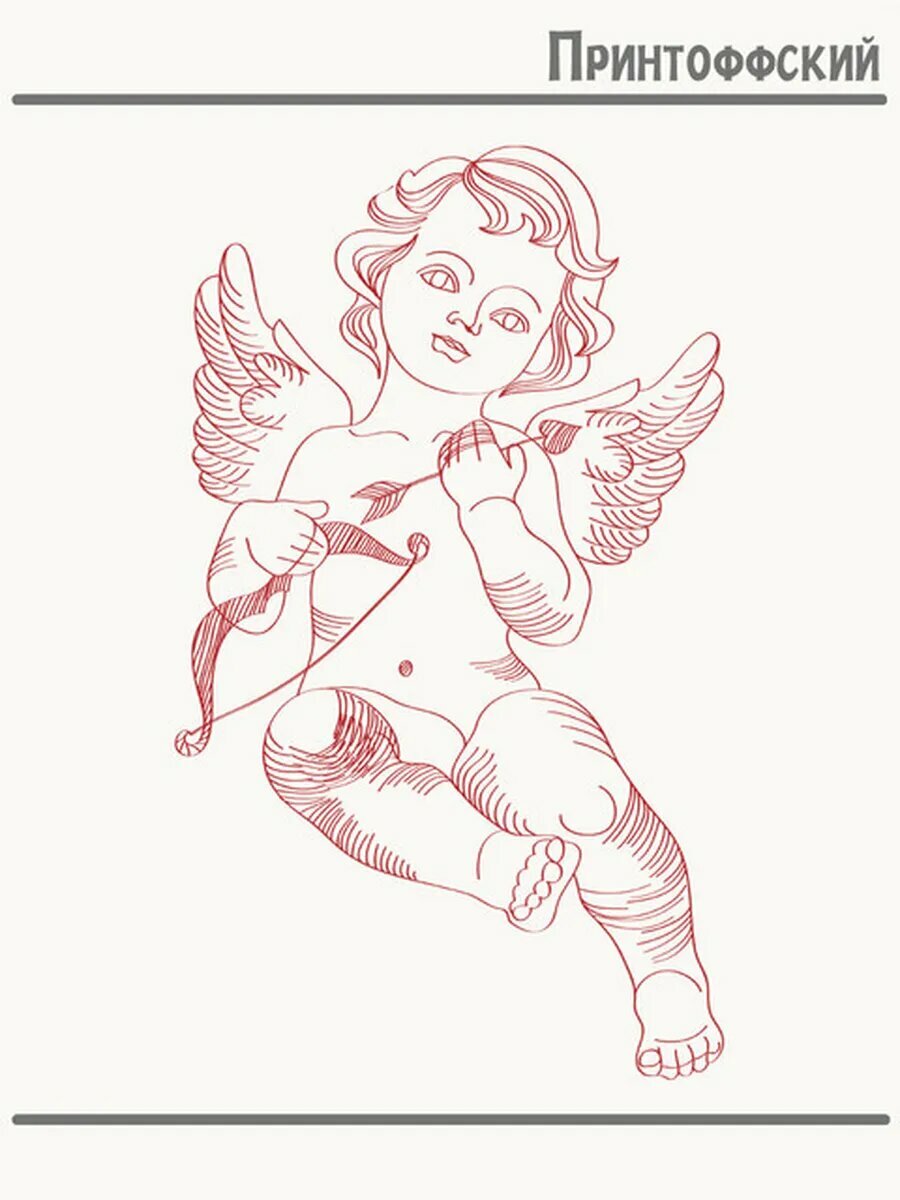 Термонаклейка для одежды и аксессуаров DTF-печать ангел любви купидон cupid
