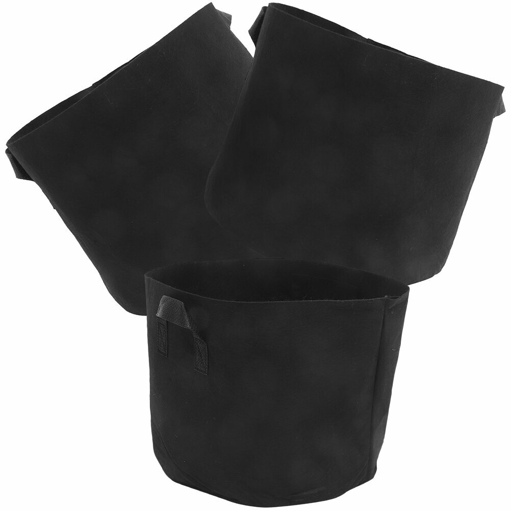 Утолщенные круглые ручные мешки для посадки растений во дворах и садах, мешки объемом в галлон, мешки для рассады, цветочные горшки, 3 шт. (7 галлонов (35D*30H))