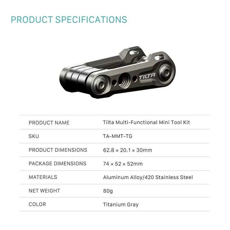 Набор инструментов Tilta Multi-Functional Mini Tool Kit Titanium Gray