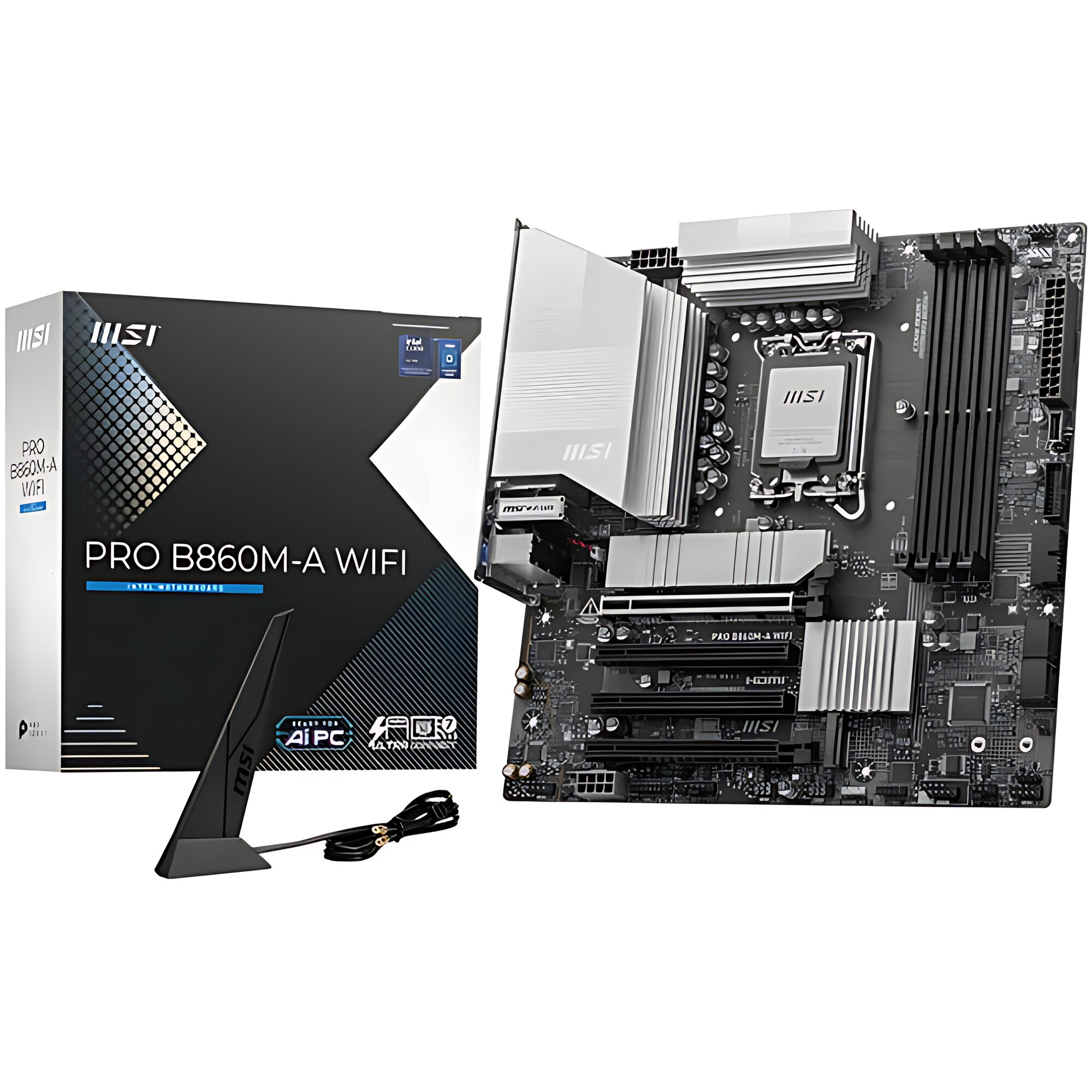Материнская плата MSI PRO B860M-A WIFI (LGA1851/B860/4xDDR5/4xPCI-Ex16/3xM.2/Wi-Fi/BT/SB/GLAN/DP/HDMI/USB Type-C/mATX)