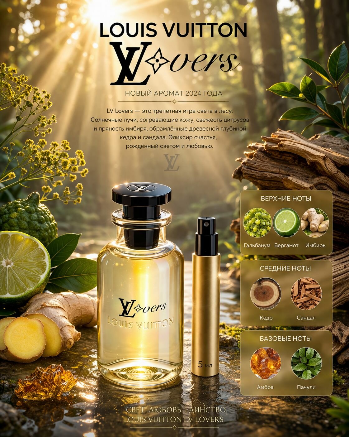 Louis Vuitton Lovers Парфюмерная вода для мужчин 5 мл