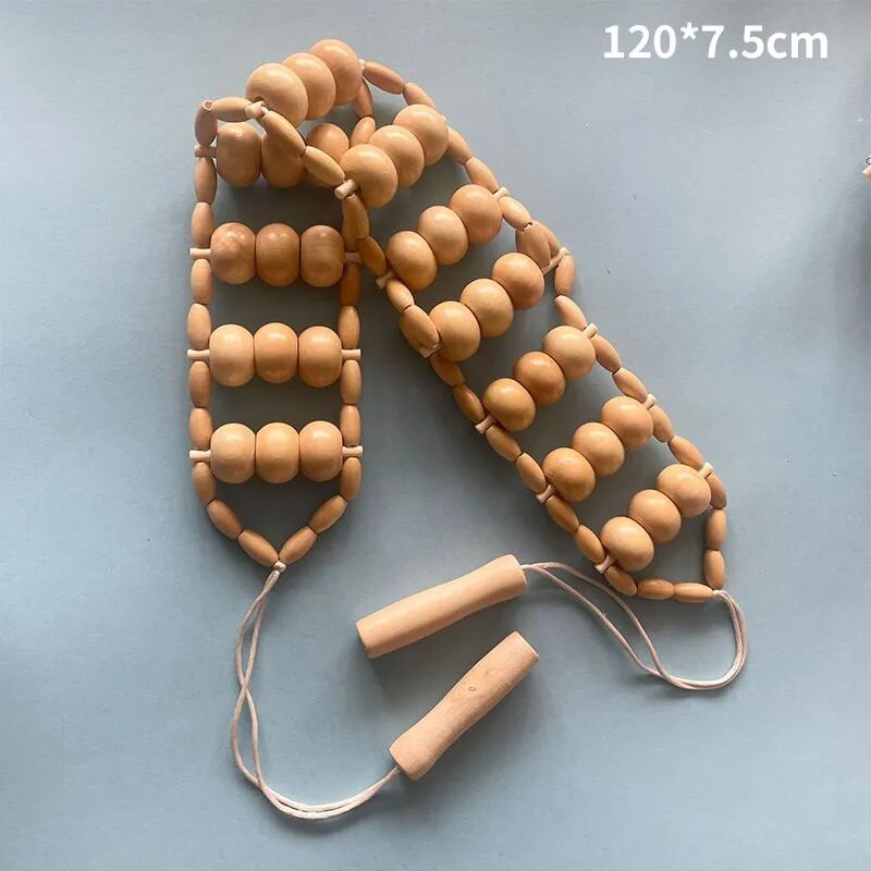 Массажер для шеи и плеч, тела, ног, спины, ребристый ручной ленточный роликовый деревянный для бани