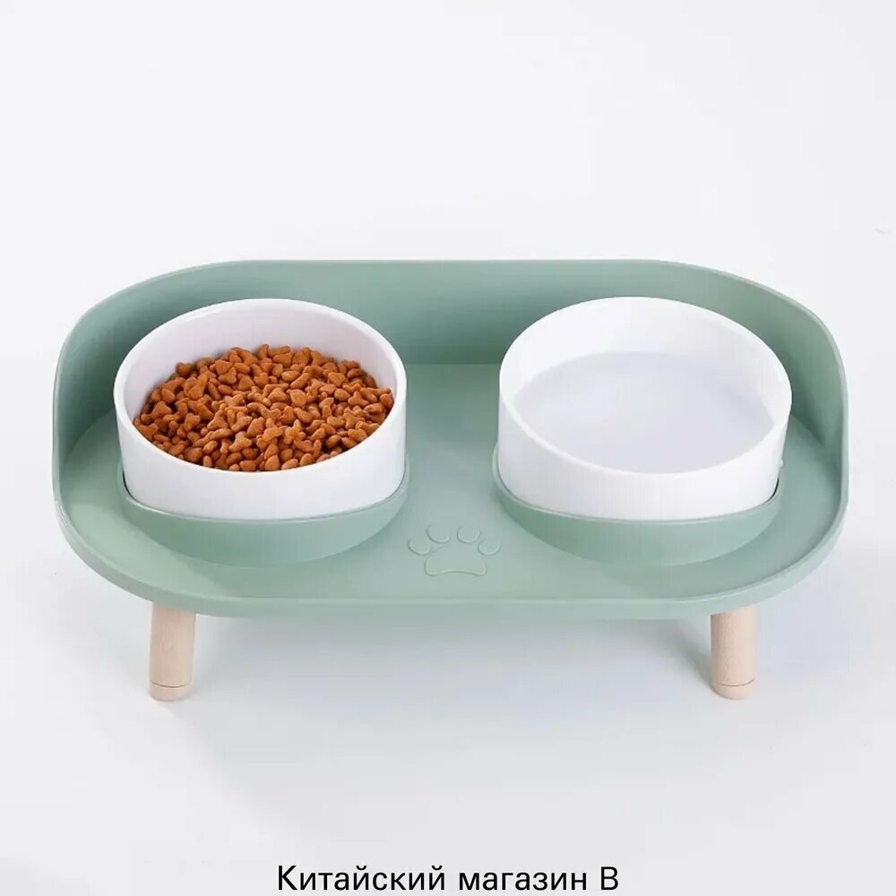 Миски для кошек двойные керамические на подставке, защита шеи, защита от проливания, столик для кормления кошек и собак мелких пород