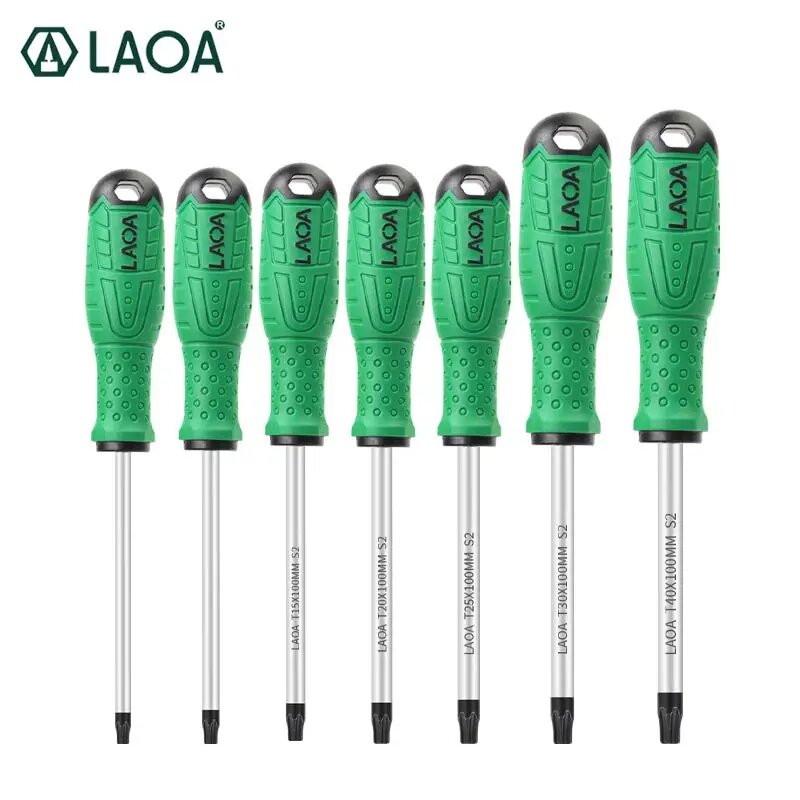 Набор отверток LAOA, 7 шт, Torx T8-T40, зеленый
