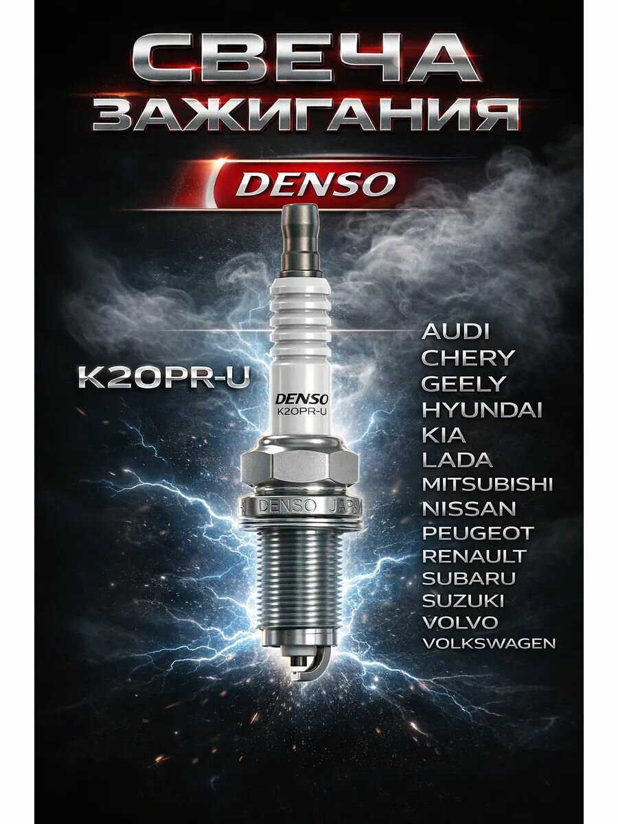 Свеча зажигания K20PR-U M14x1.25 19мм никелевая