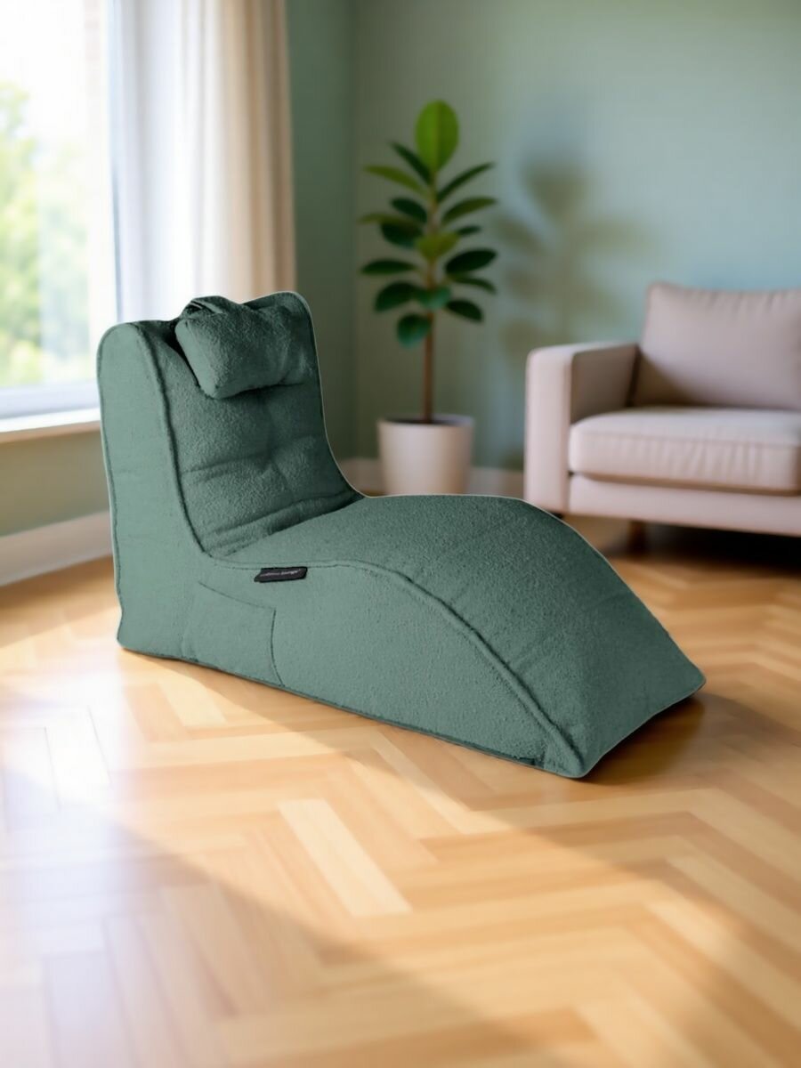 Кресло для отдыха aLounge - Avatar Sofa - Pepper Mint (букле, серо-зеленый) - современная бескаркасная мягкая мебель