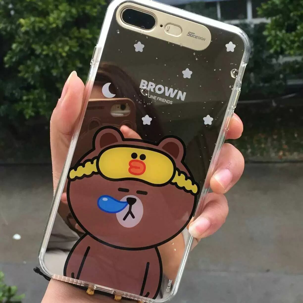 Чехол для iPhone 7P/8P с рисунком Брауна и Салли с зеркальным покрытием, элегантный и защитный