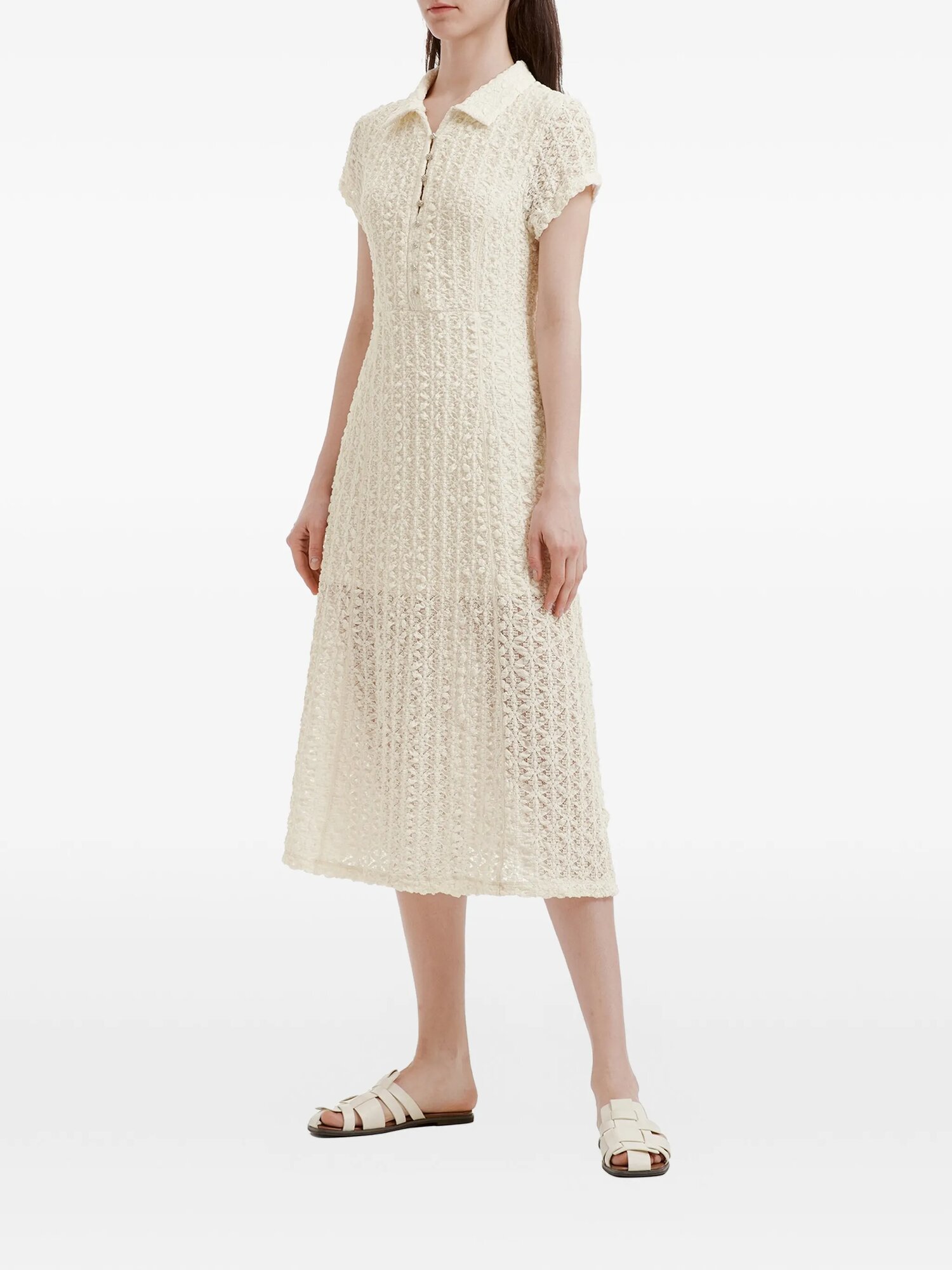 Платье B+ab Textured button-front midi dress, размер 40, разноцветный — фото 1