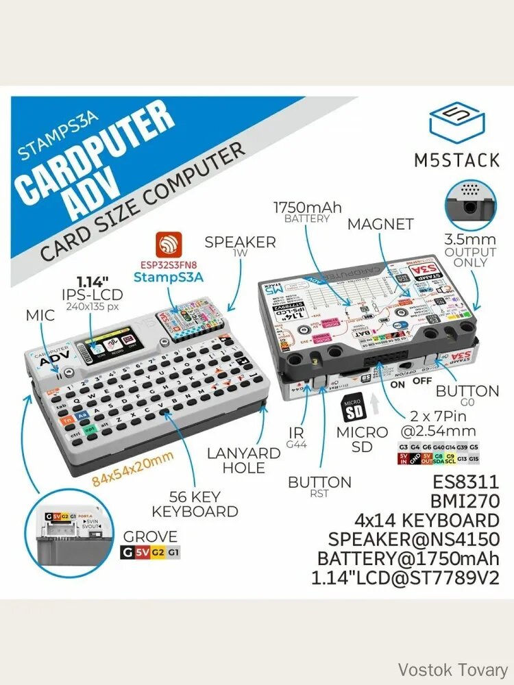 M5Stack CardputerStamp S3 esp32 модуль датчика — фото 1