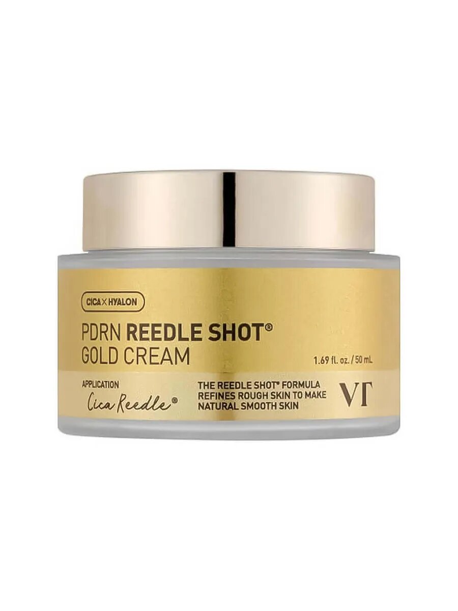 Омолаживающий крем с микроиглами и пдрн VT Cosmetics PDRN Reedle Shot Gold Cream 50 ml
