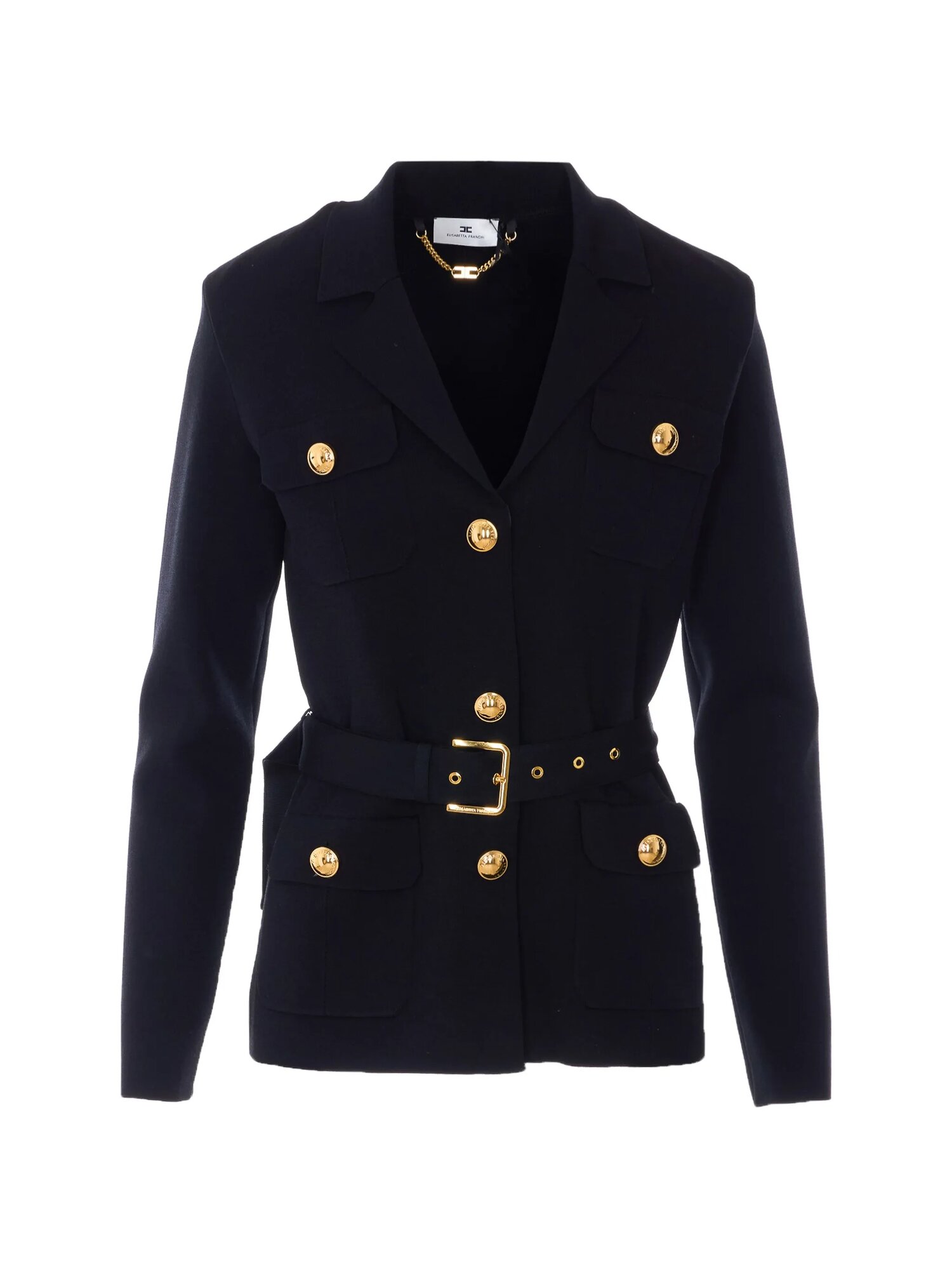 Пиджак Belted logo-button jacket
