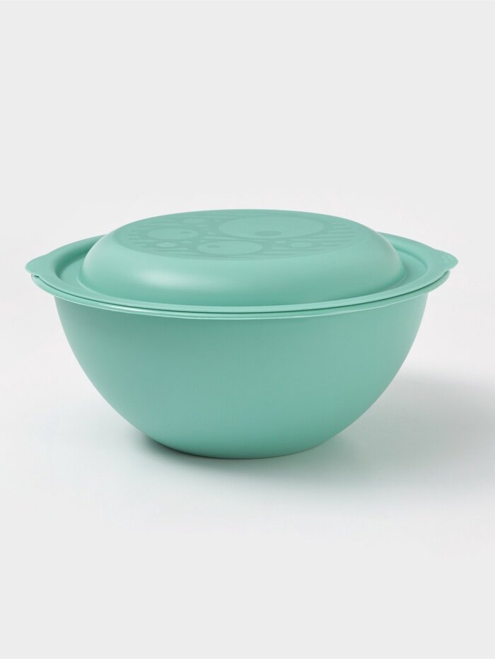 Миска салатница Martika, 3 л, с крышкой, пластик, микс