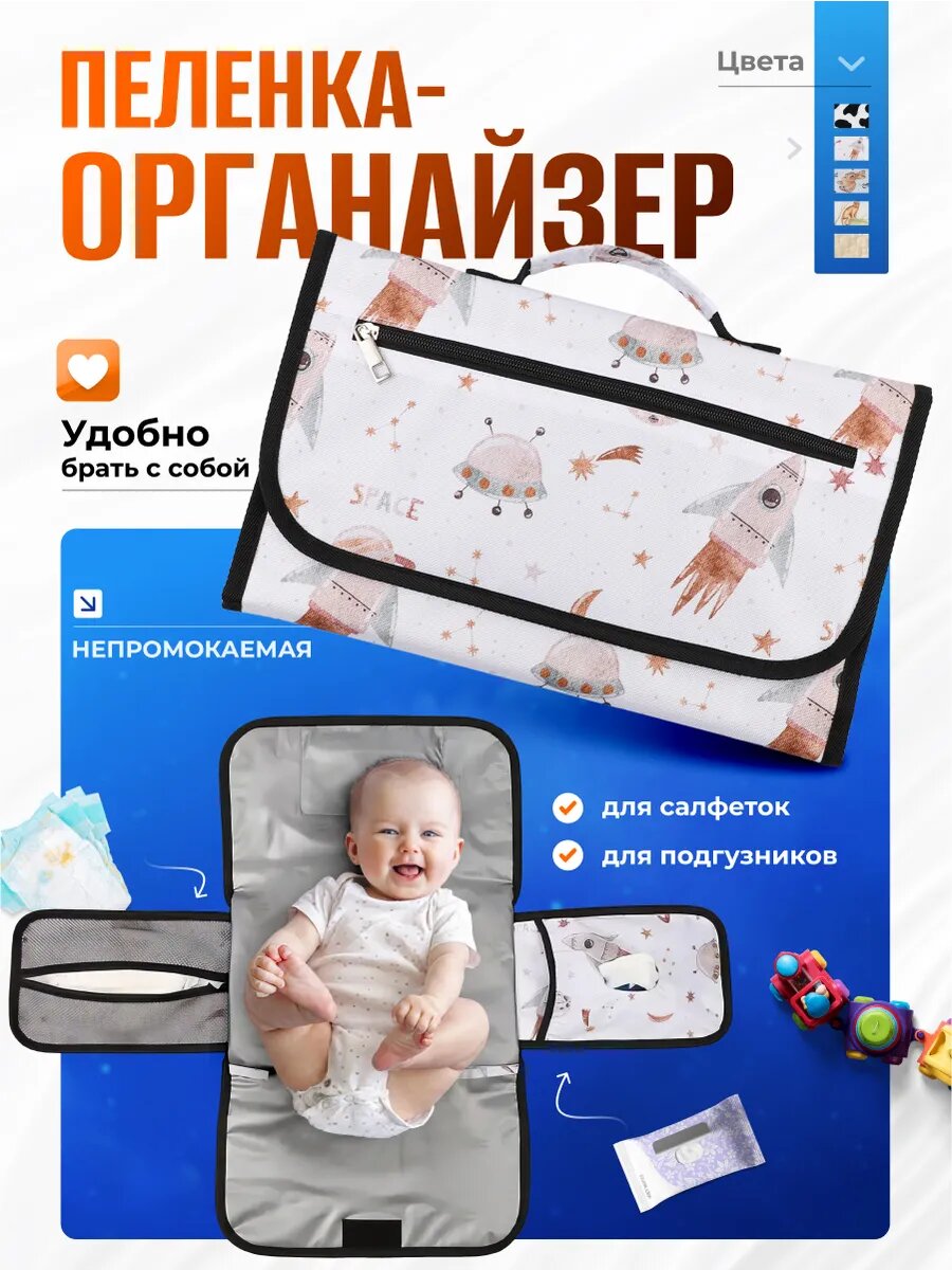 Сумка органайзер для коляски пеленальная непромокаемая