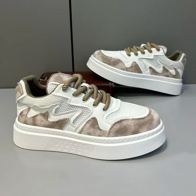 JYL Мужские кеды Для летних прогулок Дышащие Мягкая подошва Кожа/Khaki