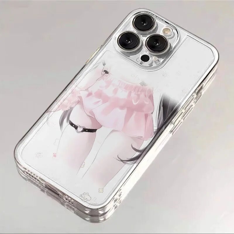 Чехол для телефона в японском стиле с розовым платьем для девочек для Белый, 2, For iPhone 16 Plus