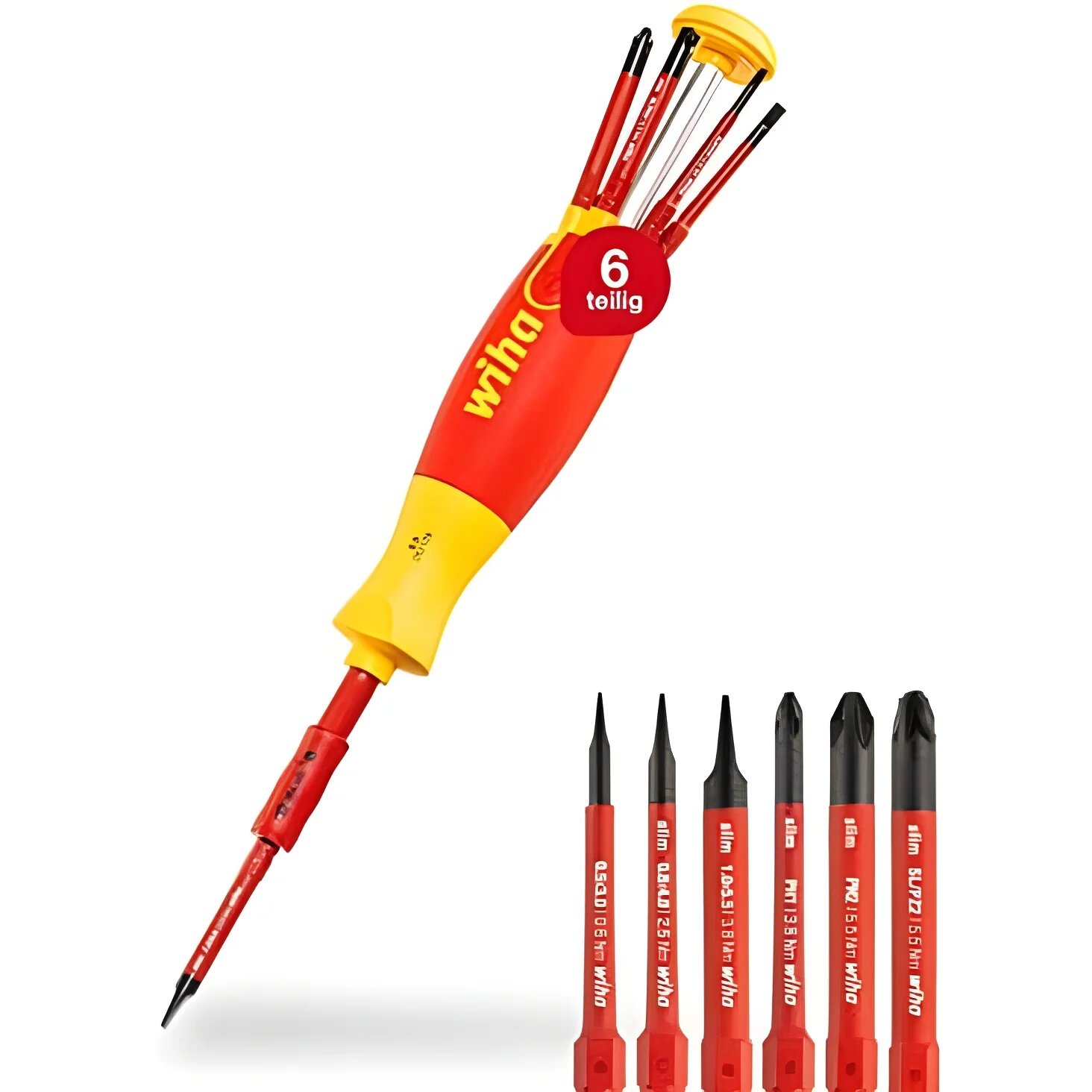 Отвертка Wiha 38611 LiftUp 1000V VDE многобитная изолированная