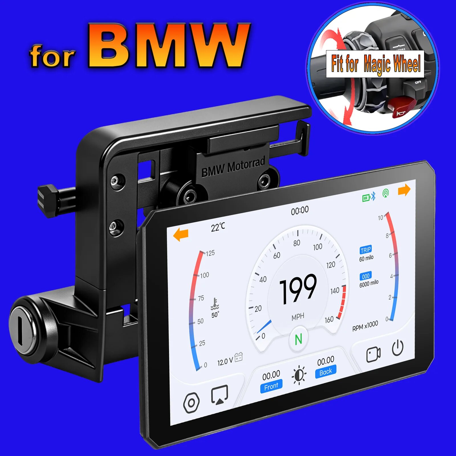 Портативный 7-дюймовый мотонавигатор CarPlay для BMW XR, M1000, R1200GS, R1250GS, S1000XR, R1300GS с поддержкой Android Auto