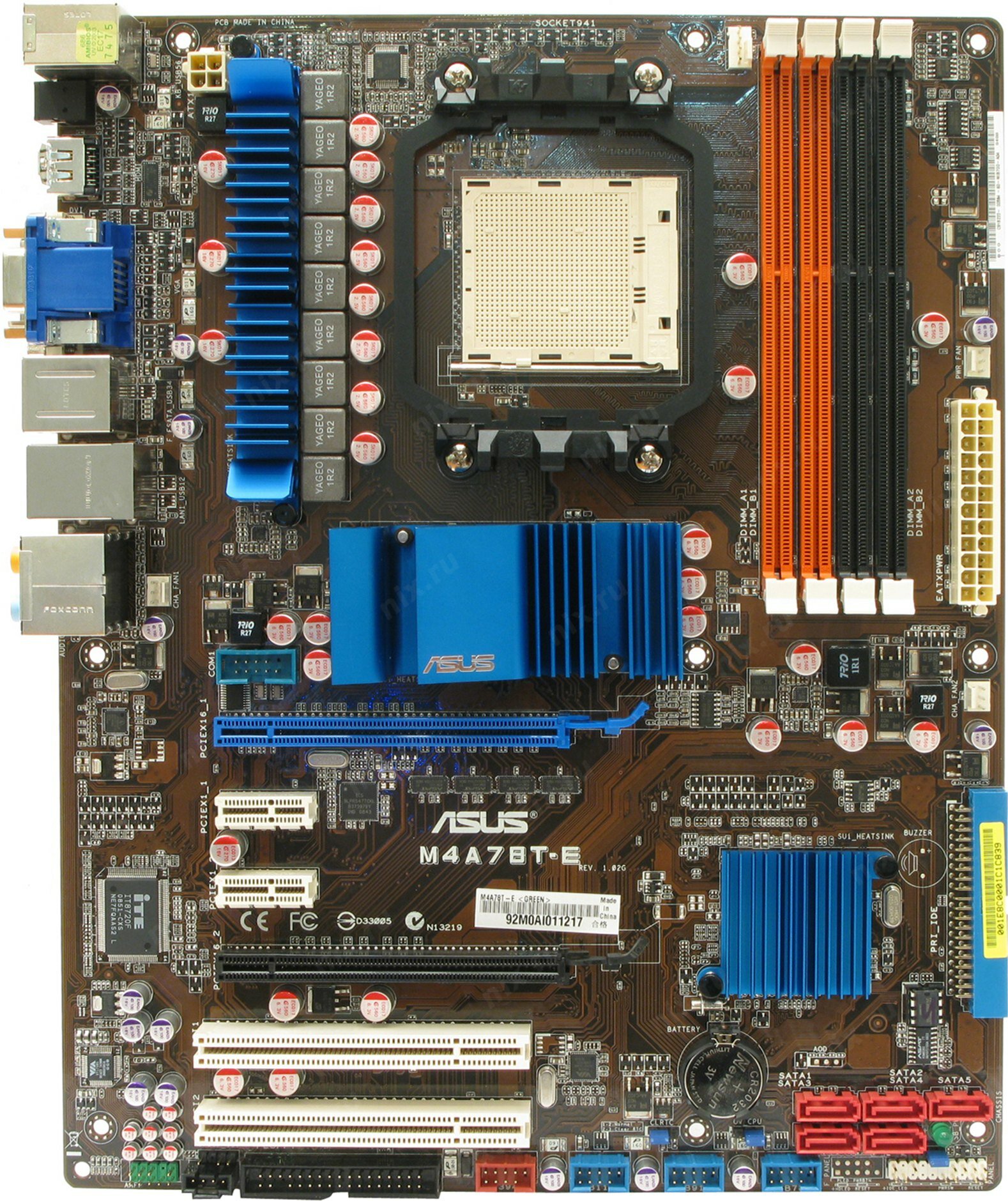 Материнская плата ASUS M4A78T-E SocketAM3 AMD 790GX 2xPCI-E+SVGA DVI HDMI+GbLAN+1394 SATA RAID ATX 4DDR3