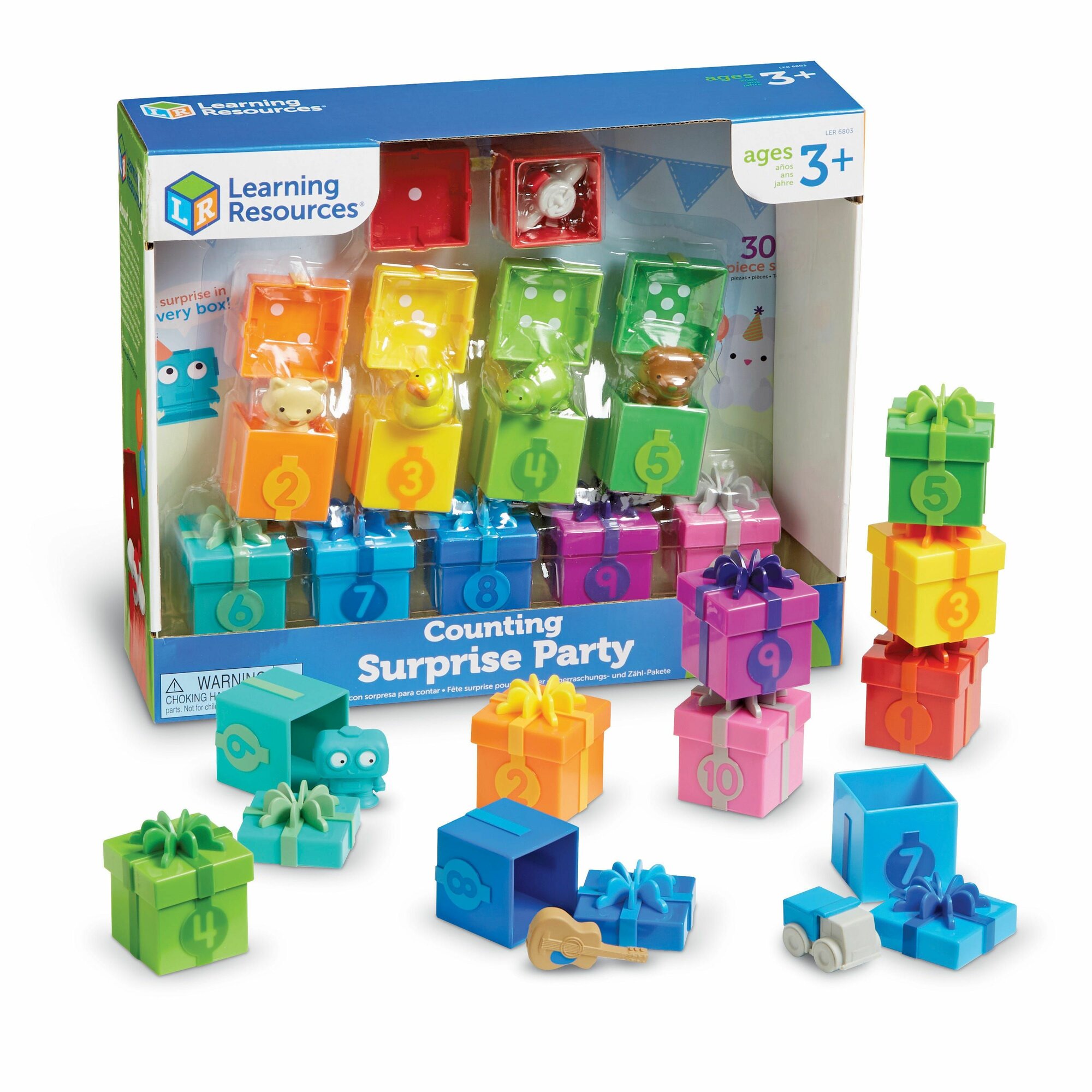 Развивающая игрушка Learning Resources - Набор фигурок для изучения счета Counting Surprise Party, 30 эл. - LER6803